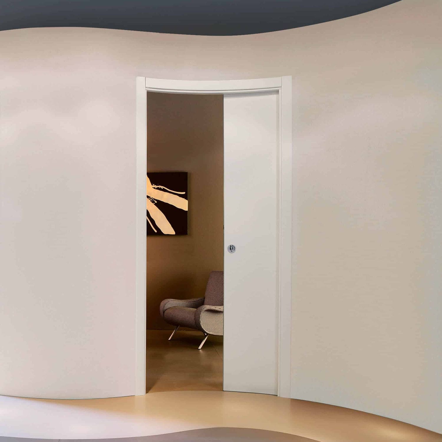 Puerta de interior - Circular - ECLISSE France - de madera / empotrada ...