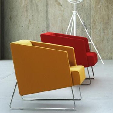 Sillón contemporáneo - KANEL - GRASSOLER - de tejido / para edificio público / patín