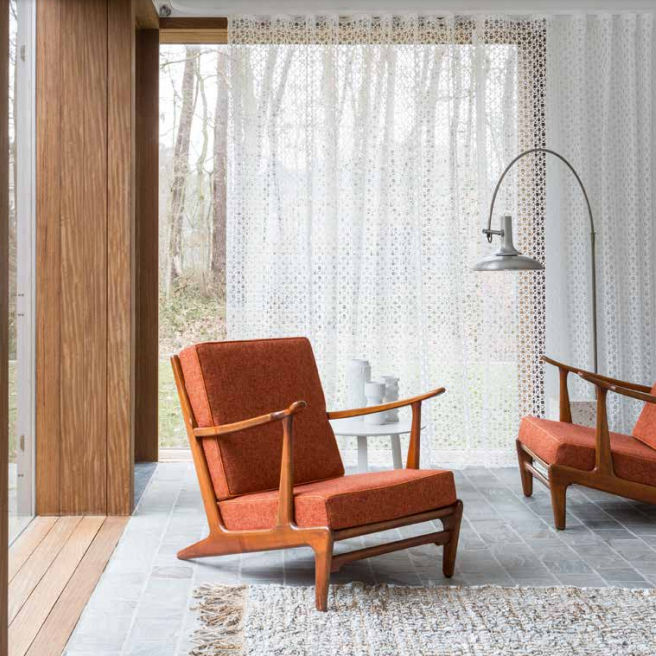 Tela de tapicería - BONSAI - CHIVASSO - de color liso / naranja ...