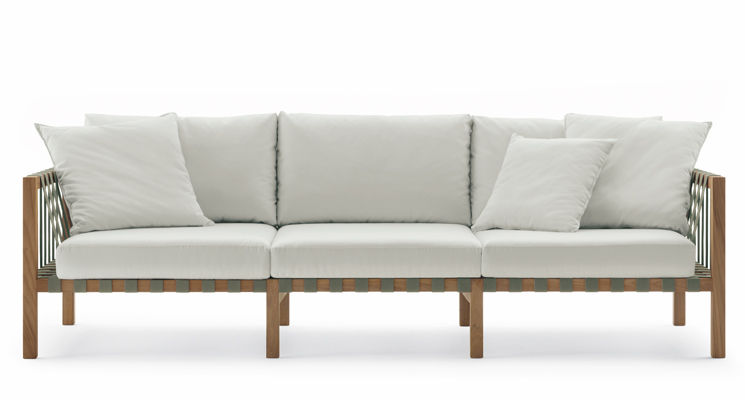 Sofá contemporáneo / de jardín / de teca / de poliéster - MISTRAL 103 - RODA