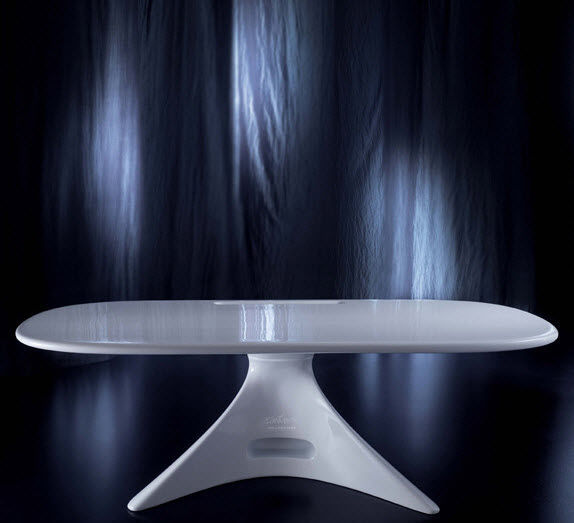 Escritorio contemporáneo - ZERO - Della Rovere - de fibra de vidrio ...