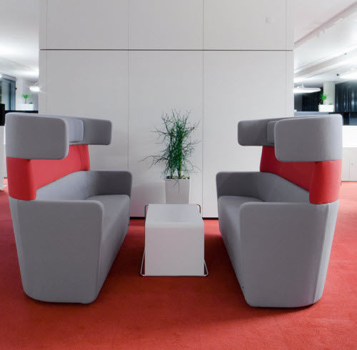 Sofá modular - PARCS WING - Bene GmbH - contemporáneo / gris / rojo