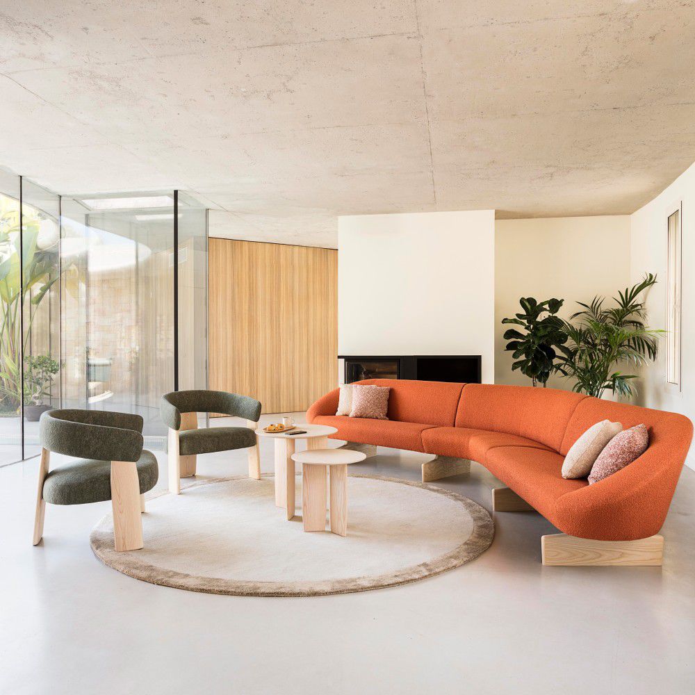 Sillón contemporáneo - ORU - Andreu World - de tejido / de madera ...