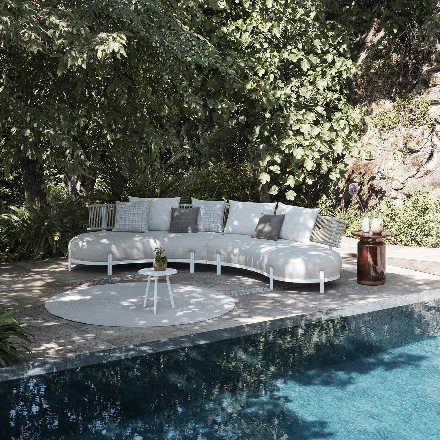 Sofá modular - Loto - Atmosphera - en arco de círculo / contemporáneo / de exterior