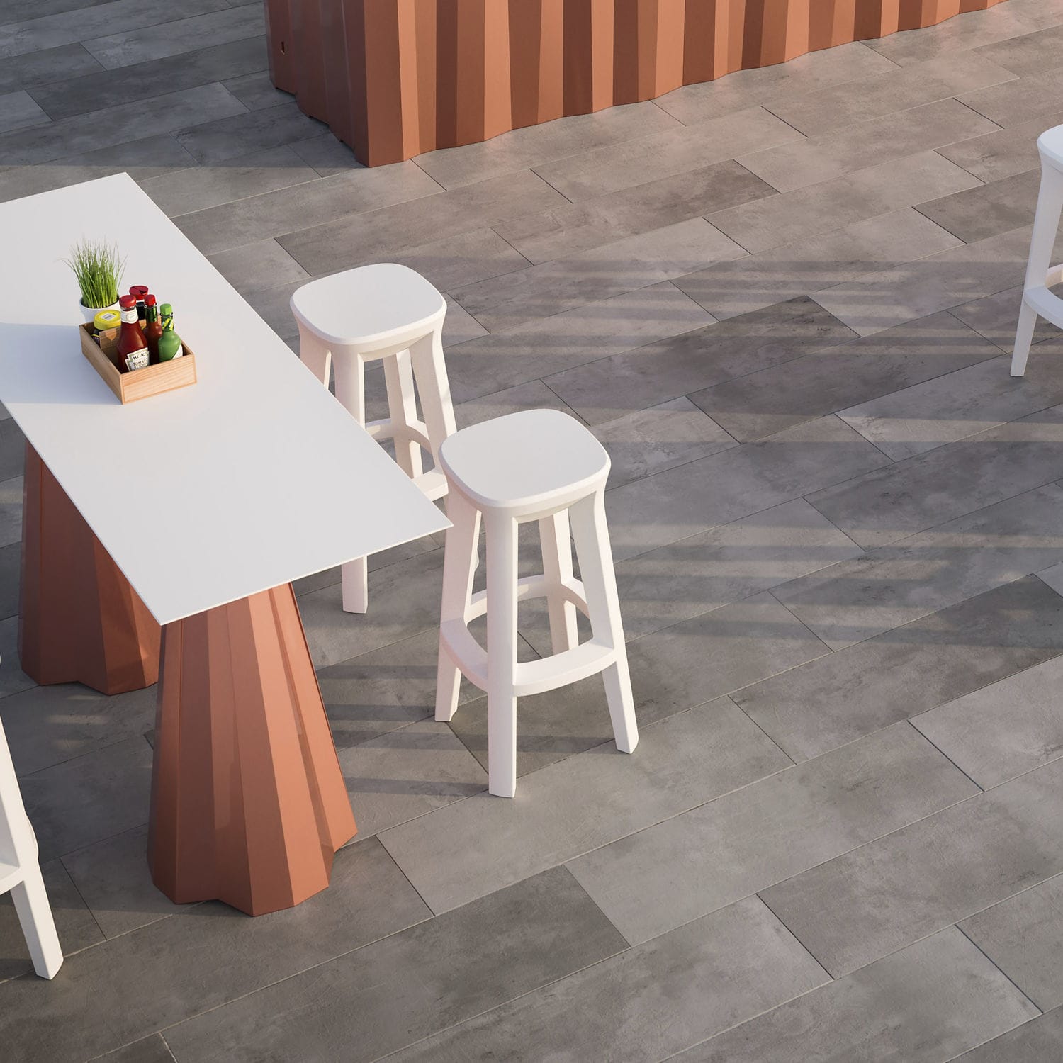 Taburete de bar contemporáneo - frozen - PLUSt COLLECTION - de polietileno / con base de ...