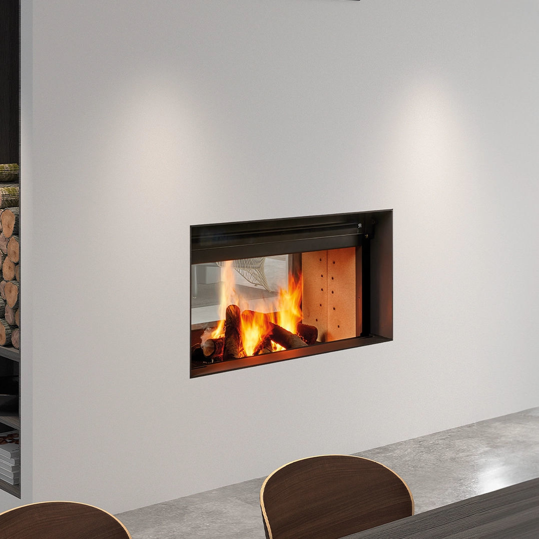 Chimenea insertable de leña - Double Sided Serie G - ROCAL - de acero ...