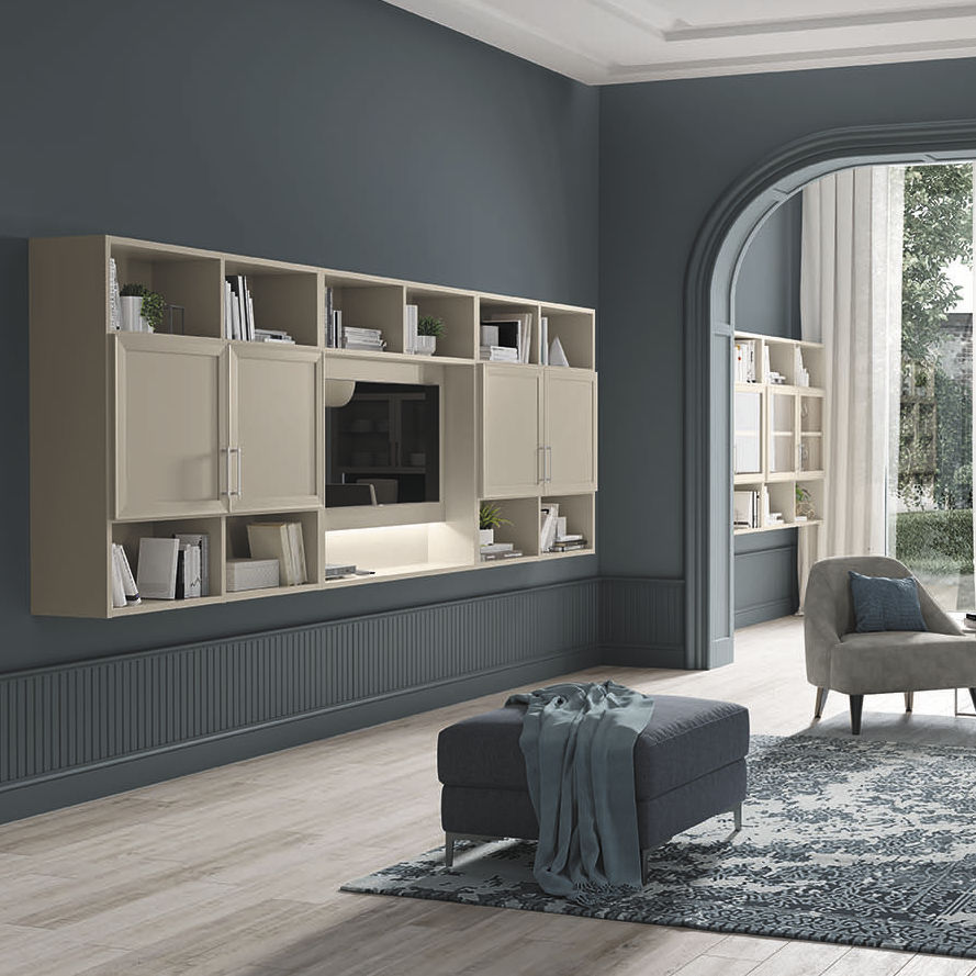 Mueble TV clásico - ARCADIA ES08 - ColombiniCasa - de melamina / modular / con iluminación integrada
