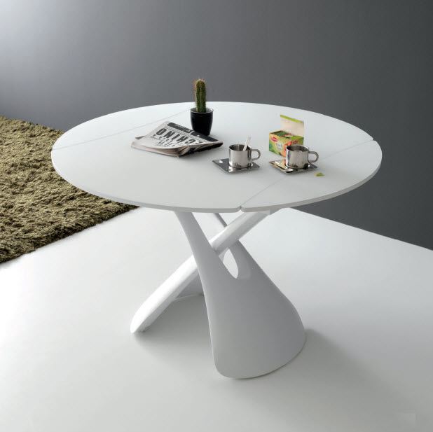 Mesa contemporánea - PARIS - Compar - de madera lacada / redonda ...