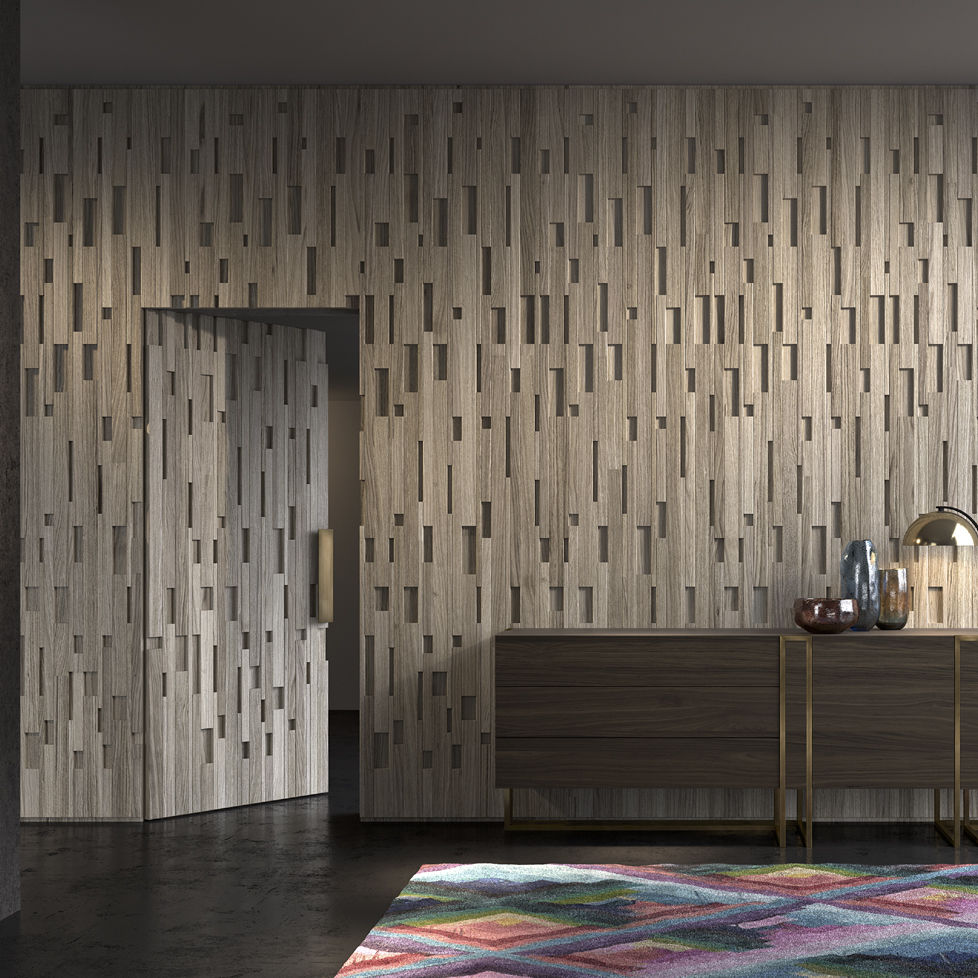 Panel decorativo de pared - STELINES - Emmemobili - de madera / texturizado