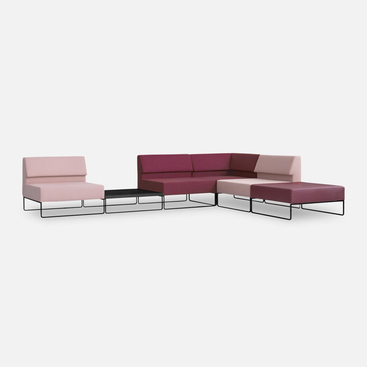 Sofá de esquina - COUCH - + HALLE - modular / multicolor / de tejido