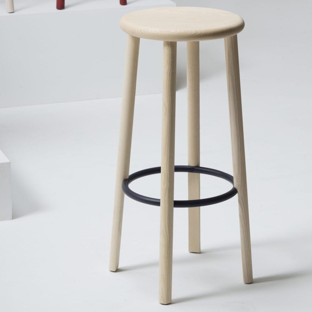 Taburete de bar contemporáneo - SOLO - Mattiazzi - de cuero / de roble ...