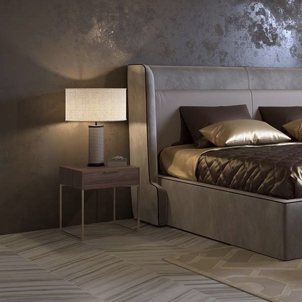 Mesilla de noche contemporánea - NOX - Scandal Home Couture - de madera / con base metálica ...