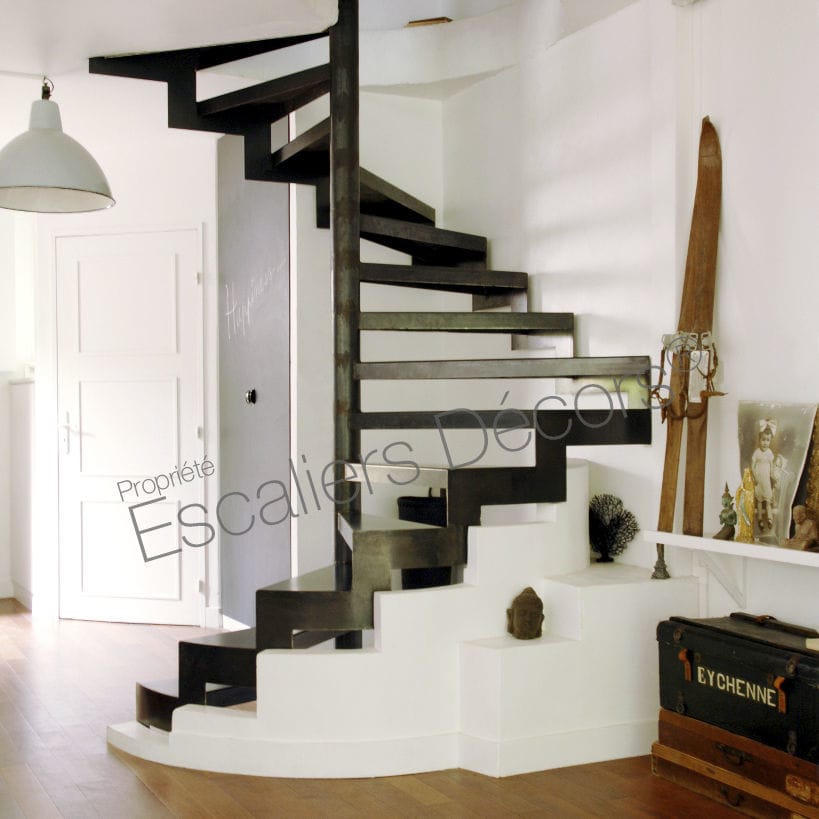 Escalera de caracol cuadrada - DH57 - ESCALIERS DECORS - con peldaños de madera / con peldaños ...