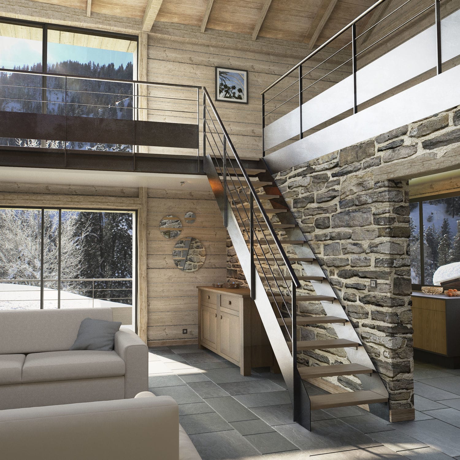 Escalera recta - LOFT ST5 ESCA'DROIT® - ESCALIERS DECORS - con peldaños ...