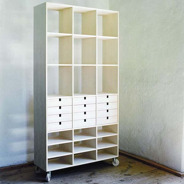 Estantería con ruedas - KLIQ - OLBY DESIGN - contemporánea / de madera ...