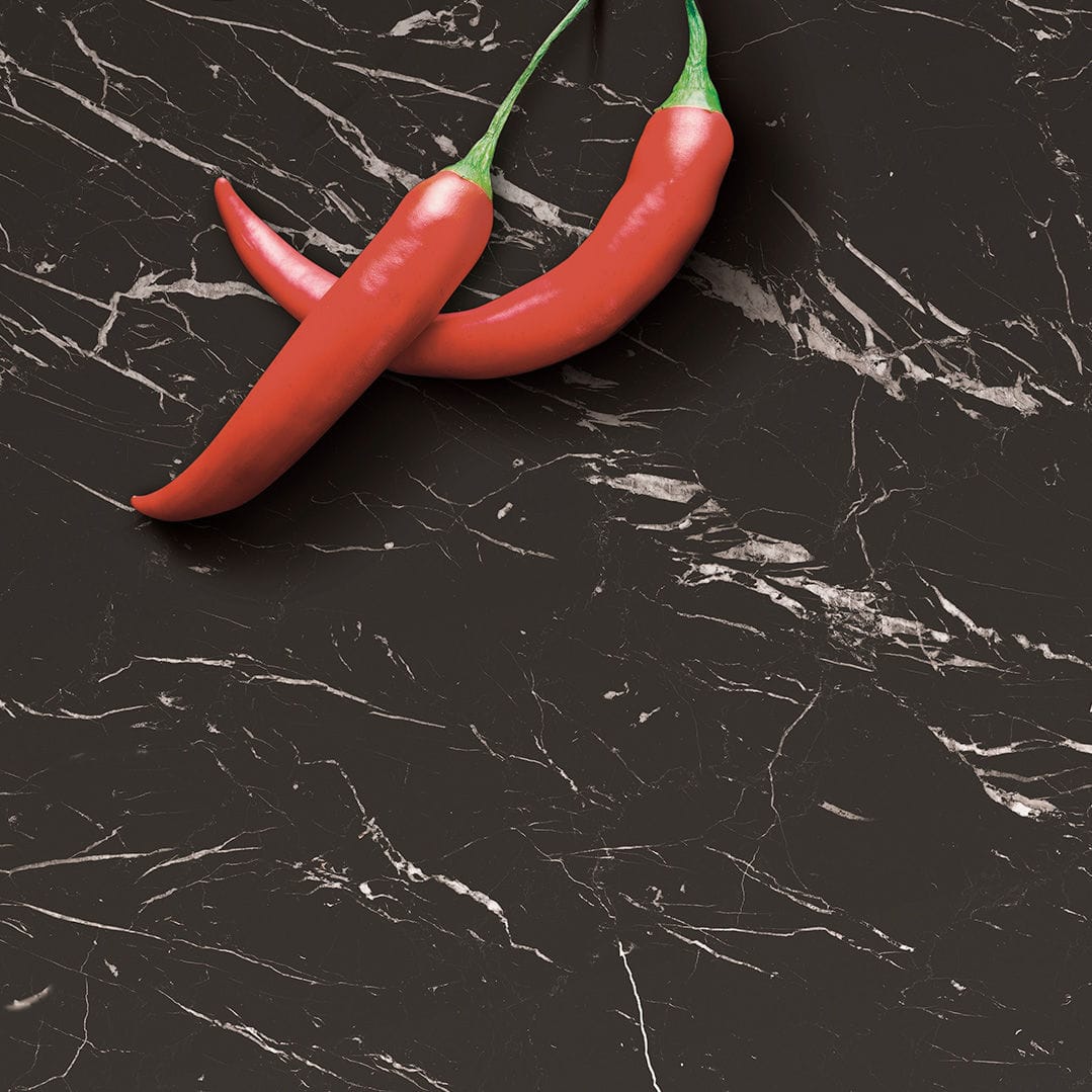 Encimera de gres porcelánico - CONCERTO - Levantina - negra / a prueba ...