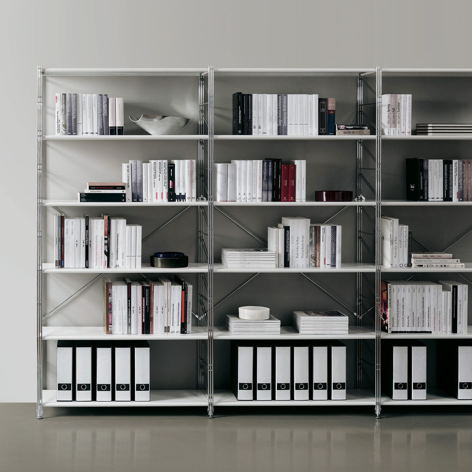 Biblioteca modular / mural / contemporánea / para el sector servicios ...