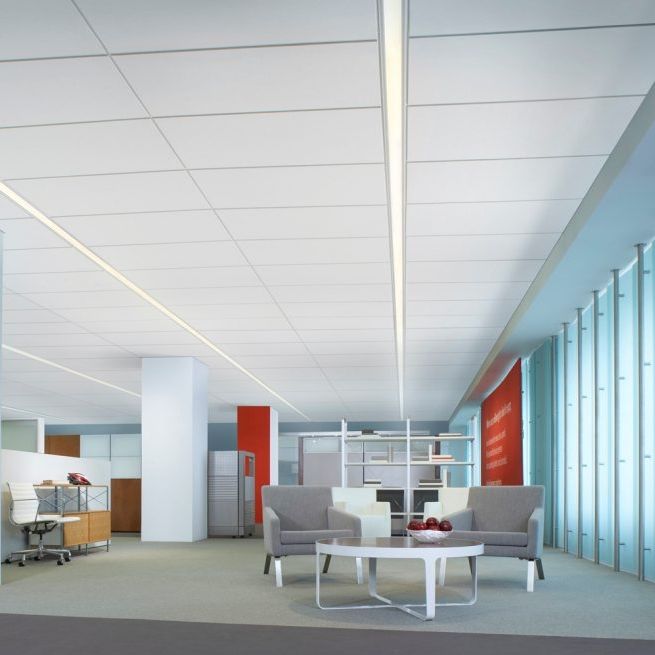 Falso techo de fibra mineral - HALCYON™ LOGIX™ - USG - de fibra de ...