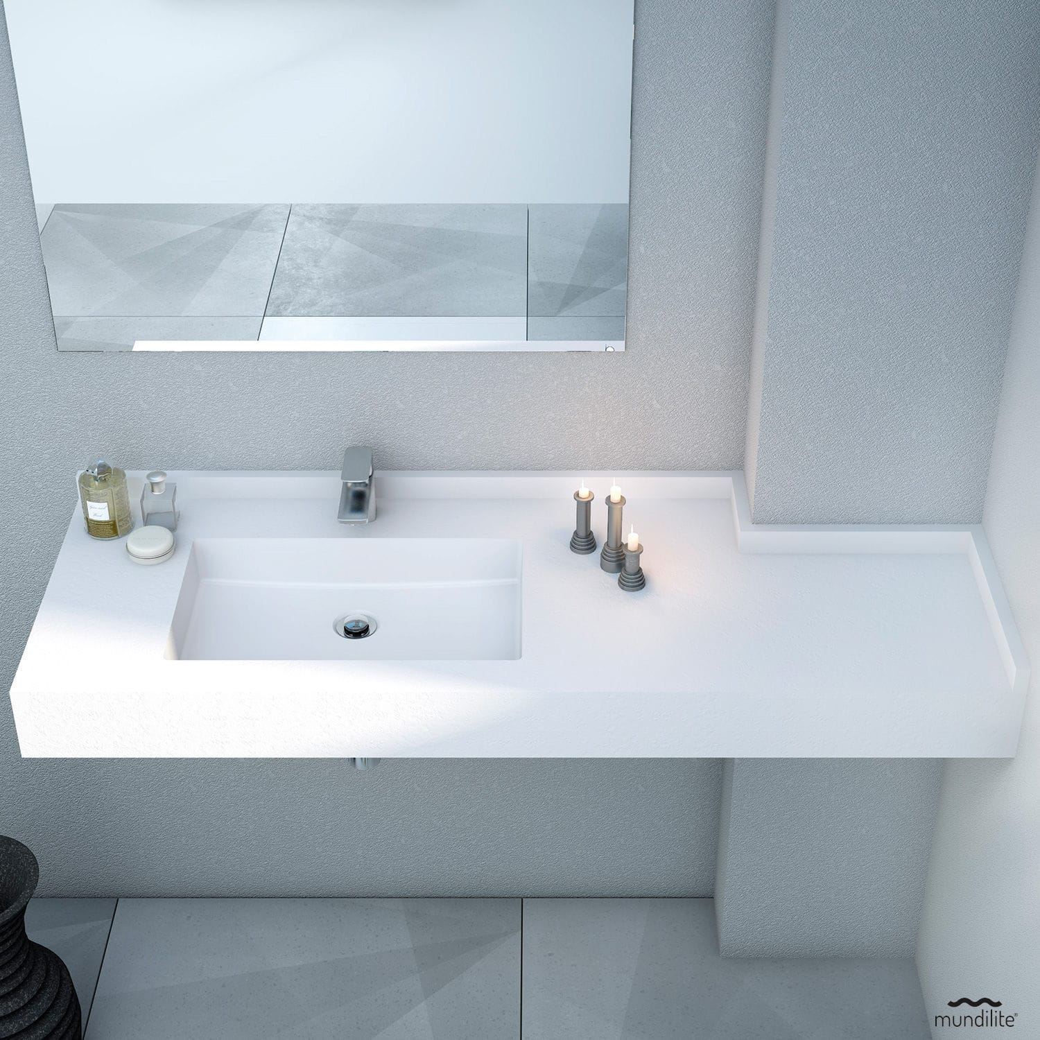 Lavabo sobre mueble - ALFA FALDON - Mundilite - de composite / con ...