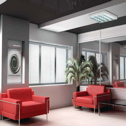 Luminaria montada en superficie - ADAS - Climar, S.A. - fluorescente / cuadrada / rectangular