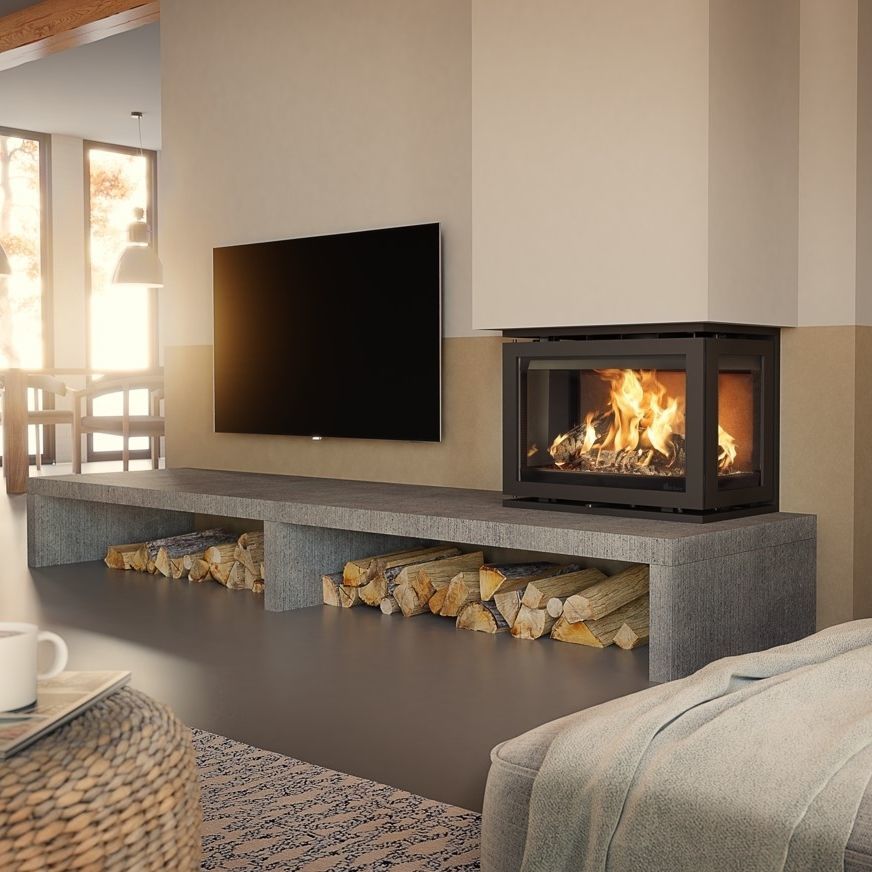 Chimenea insertable de 3 caras - Dik Geurts - Instyle Triple 660 Low ...