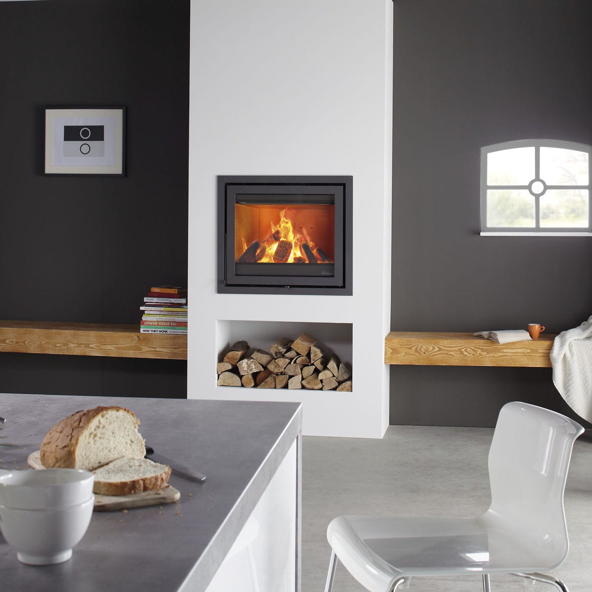 Chimenea insertable de leña - Dik Geurts - Instyle 700 - DRU - de acero ...