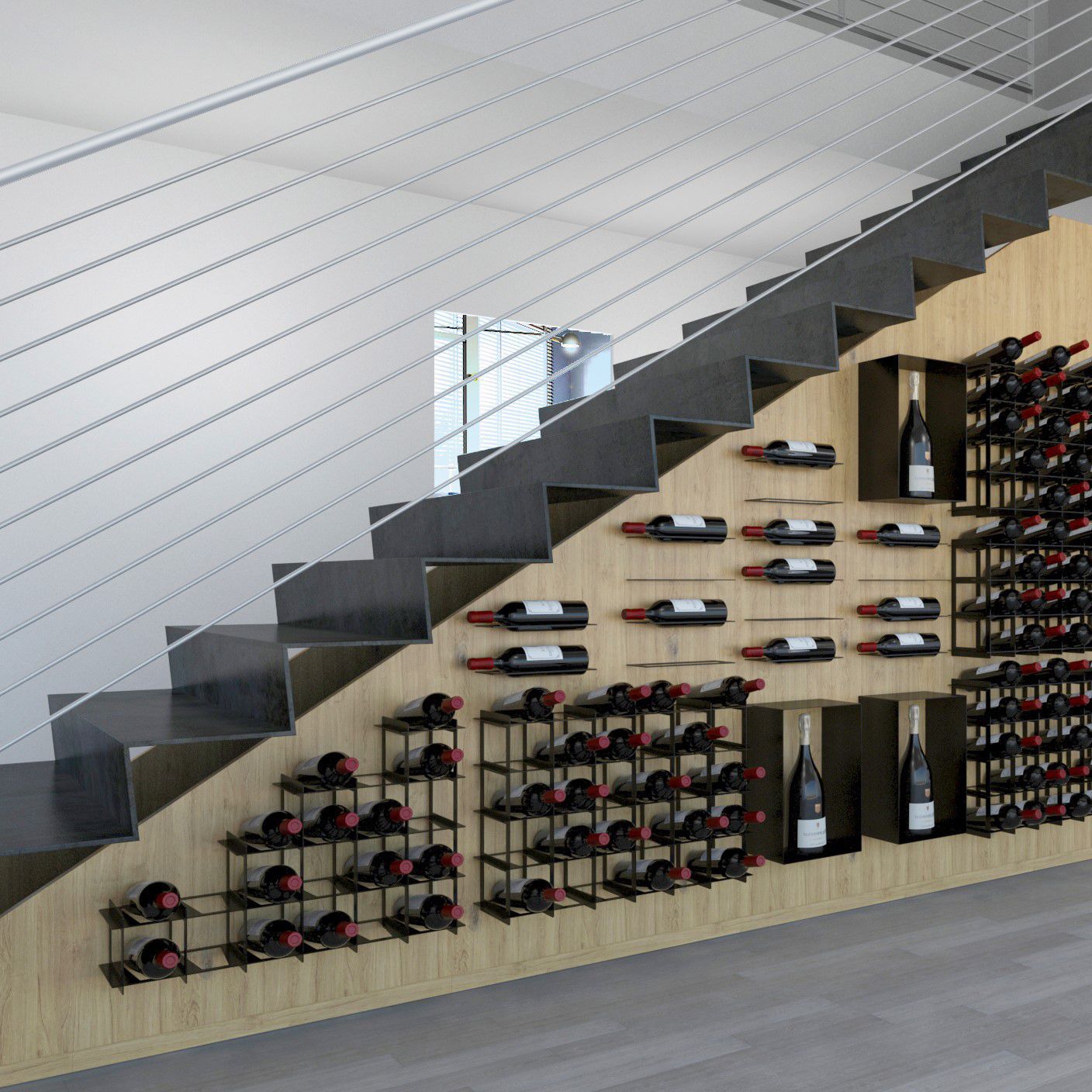 Botellero de madera - ESIGO PICTA L AC7 - ESIGO - de acero / de pared / profesional