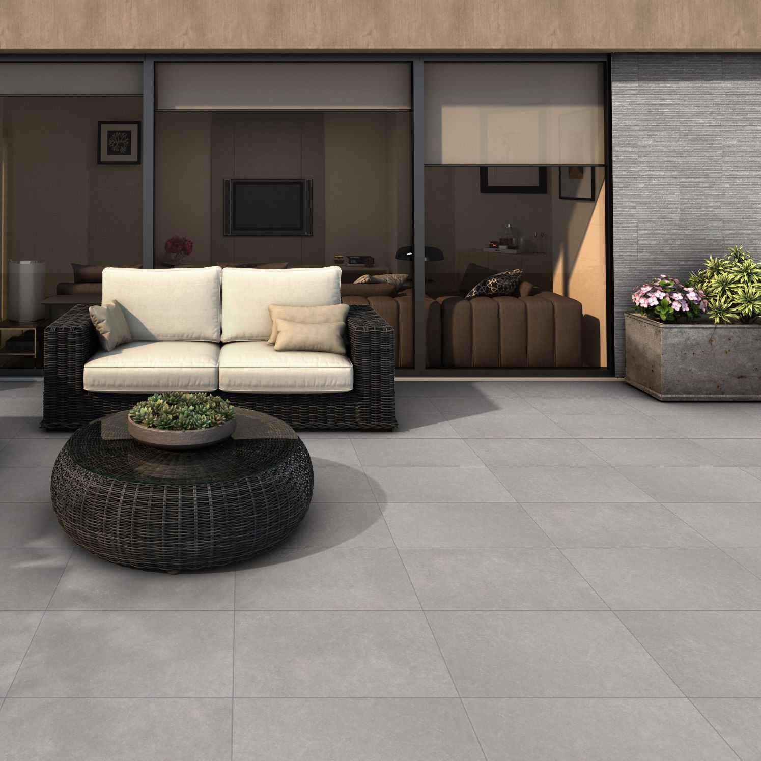 Baldosa de exterior - EVEREST - Codicer - de suelo / de gres porcelánico / de color liso