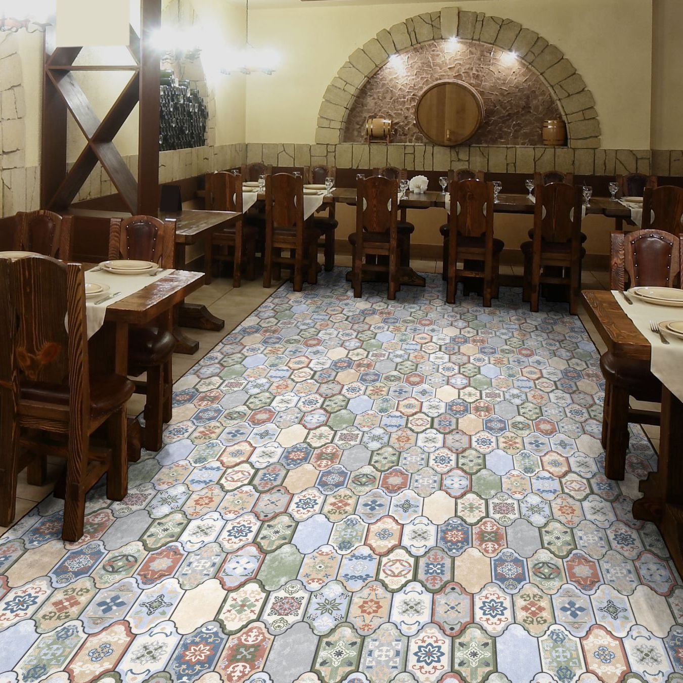 Baldosa de interior - CORINTO - Codicer - de suelo / de gres porcelánico / patchwork