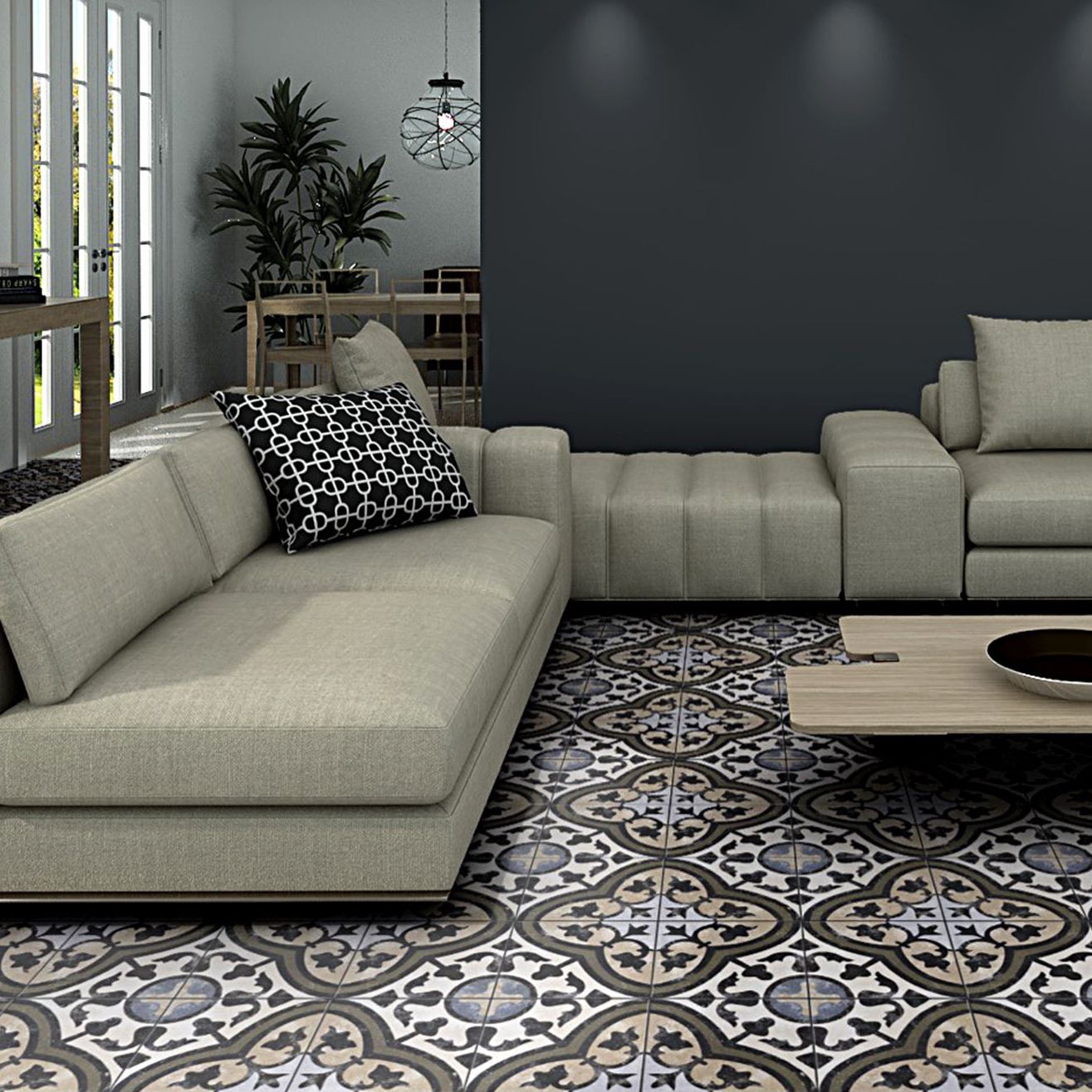 Baldosa de gres porcelánico - EVOQUE - Codicer - de interior / de suelo / con motivos victorianos