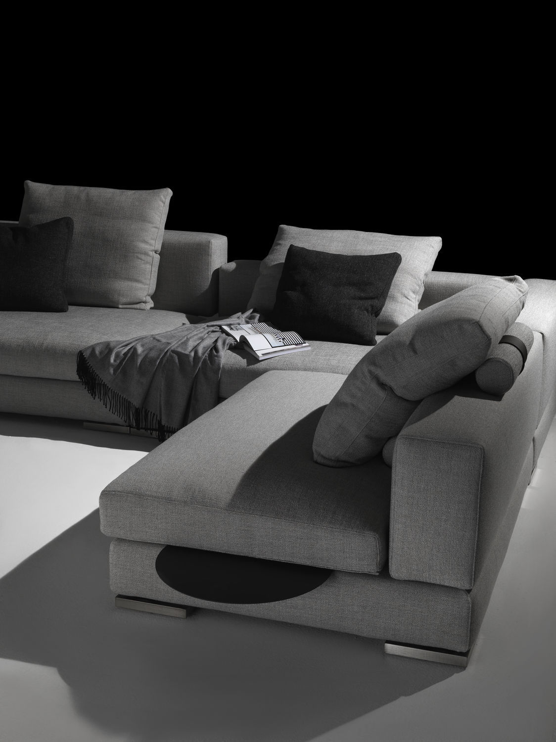 Sofá modular / contemporáneo / de tejido / gris - REGODUE - Respace