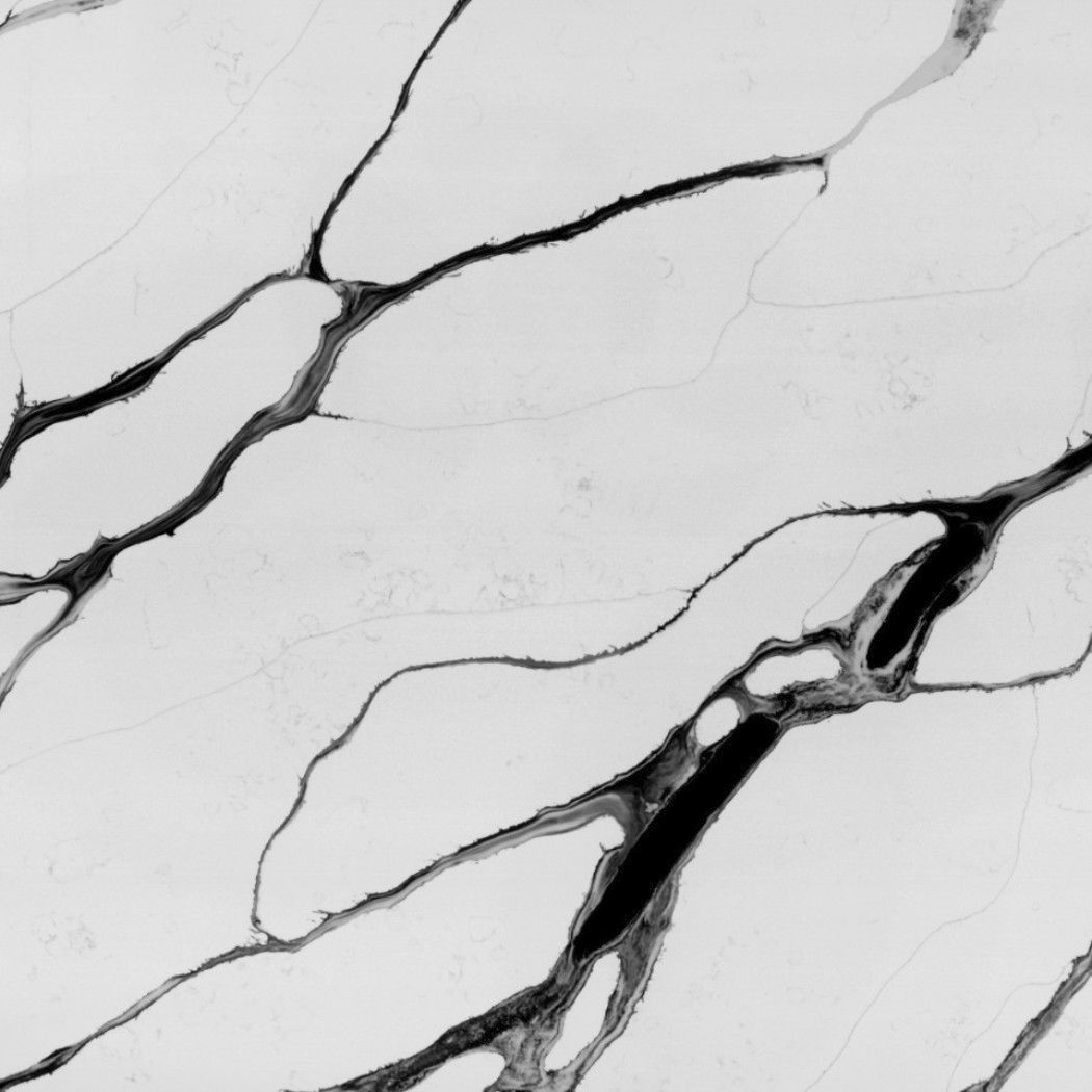 Placa de piedra de cuarzo - 8065 Panda White - OKITE - para cocina ...