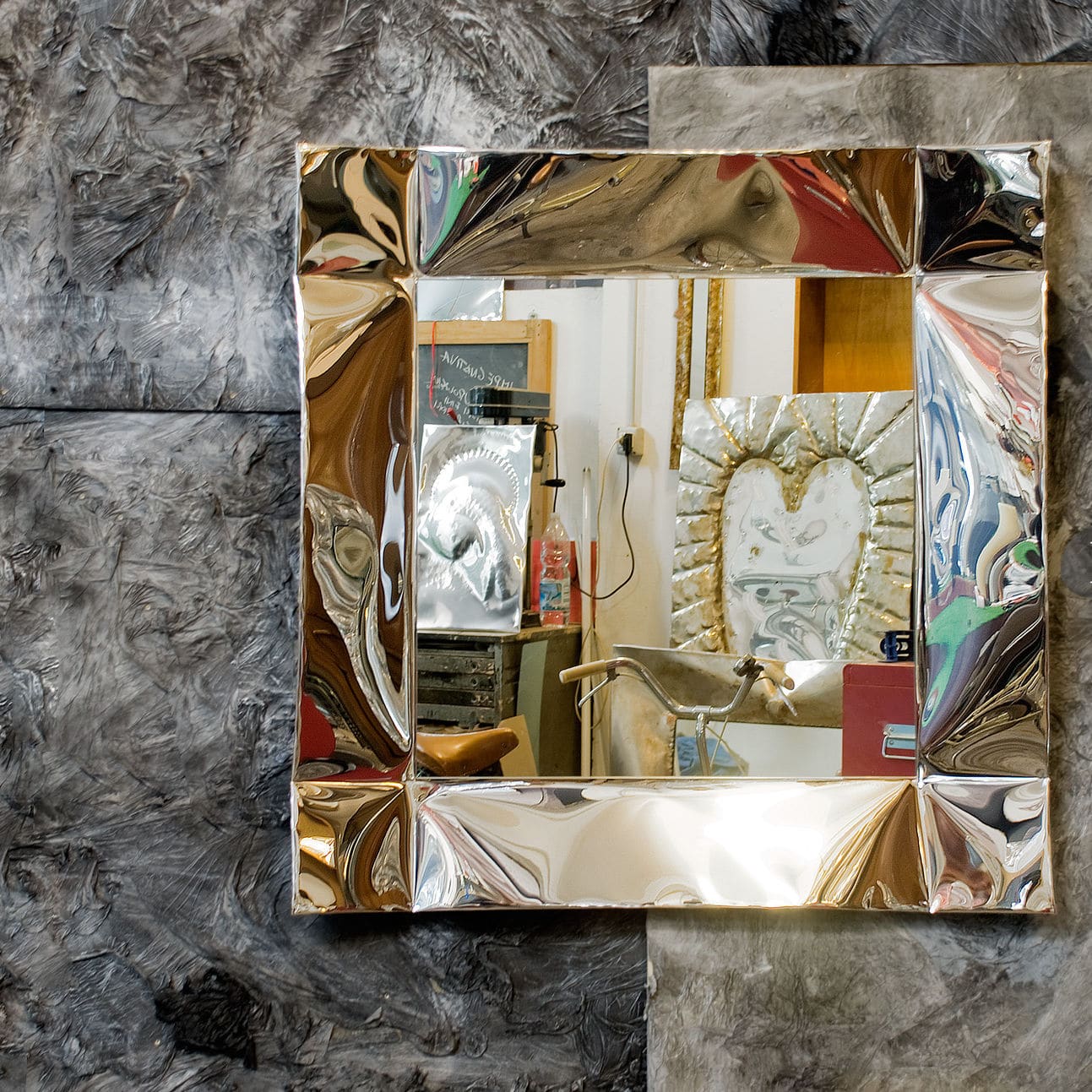 Espejo de pared - FRAGILE - marco mazzei - contemporáneo / cuadrado ...