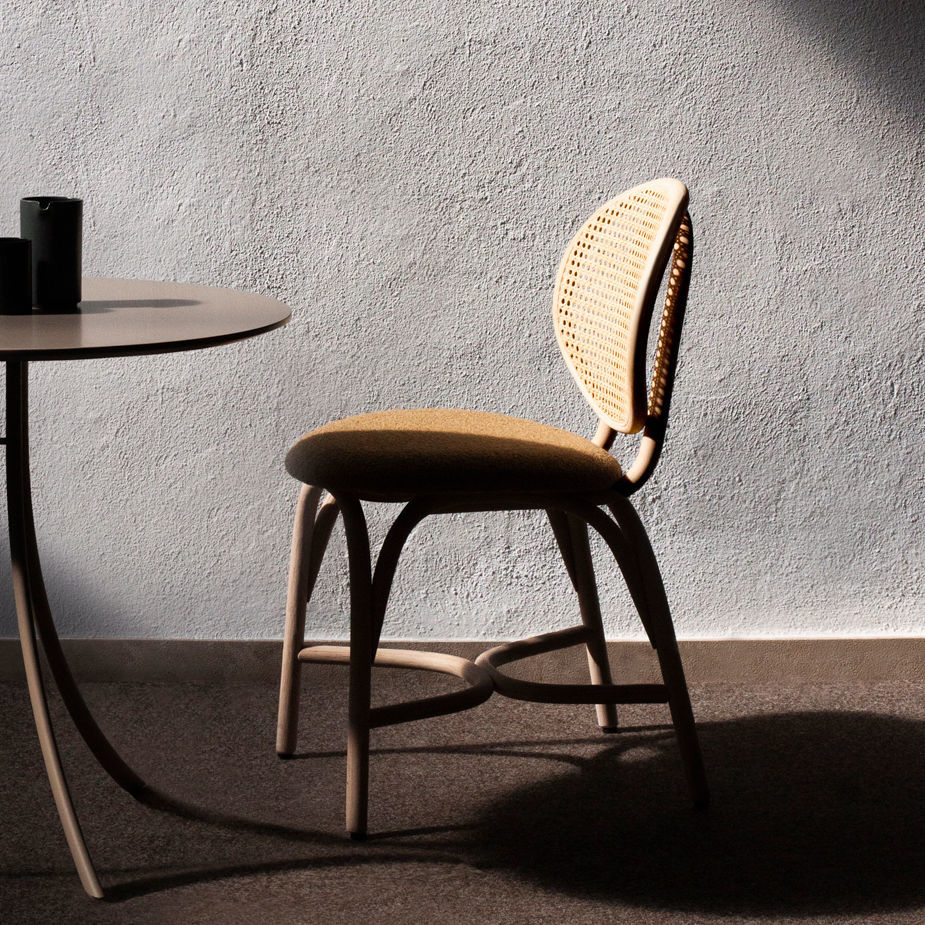 Silla de comedor contemporánea - Loop - expormim - de tejido / de ratán / con base de ratán