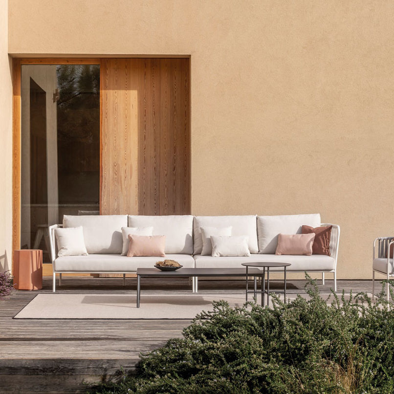 Sofá modular - Nido - expormim - de exterior / blanco / beis