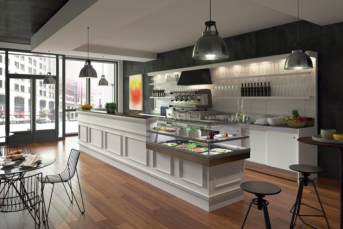 Mostrador de bar / de madera / en L - TRINIDAD 2015 - frigomeccanica