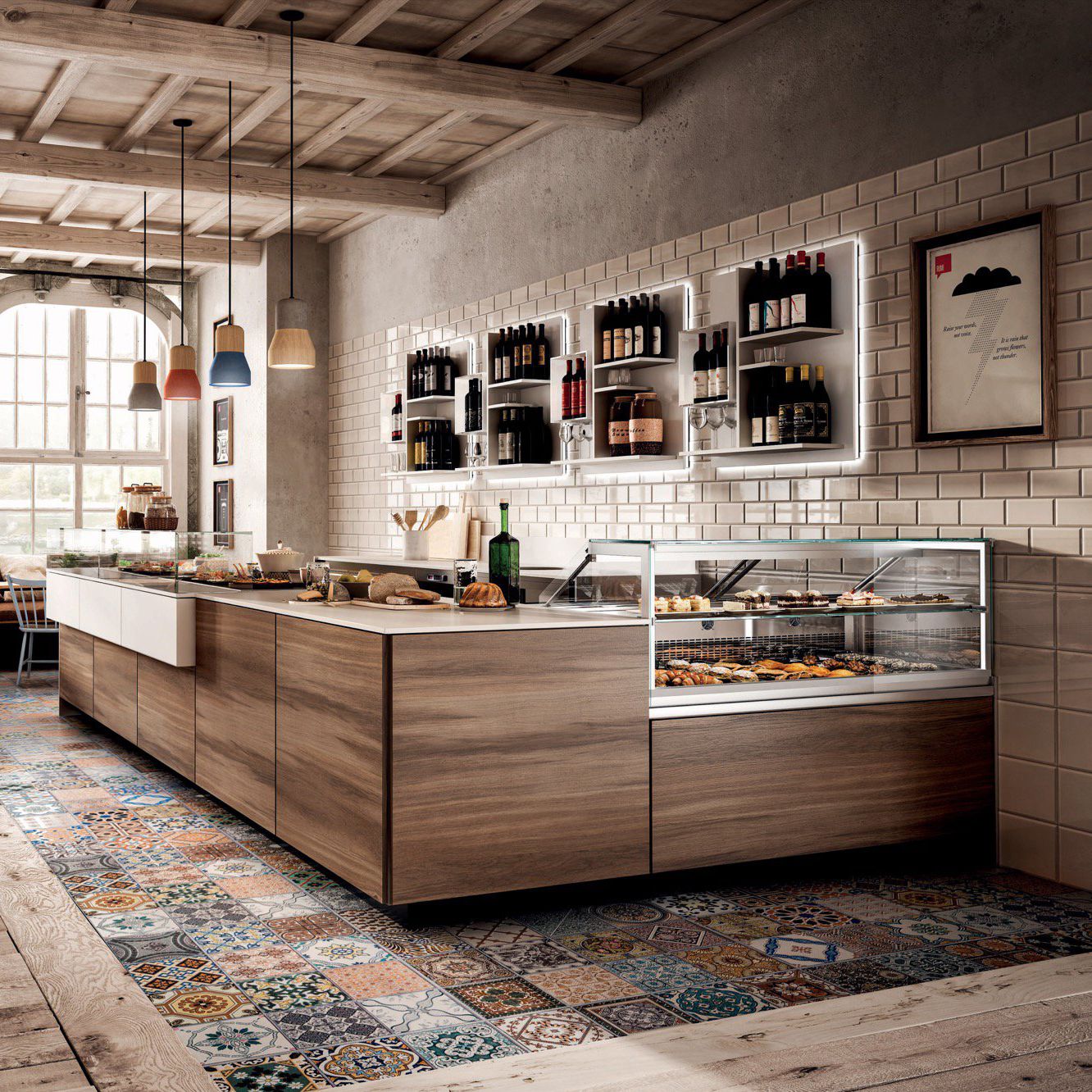 Mostrador de bar - BE-LIKE - Frigomeccanica - de madera / de acero ...