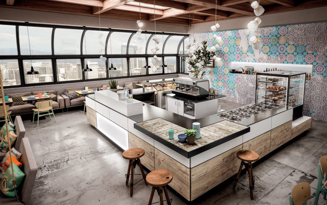 Mostrador de bar - BE-LIKE - frigomeccanica - de madera / recto / en L