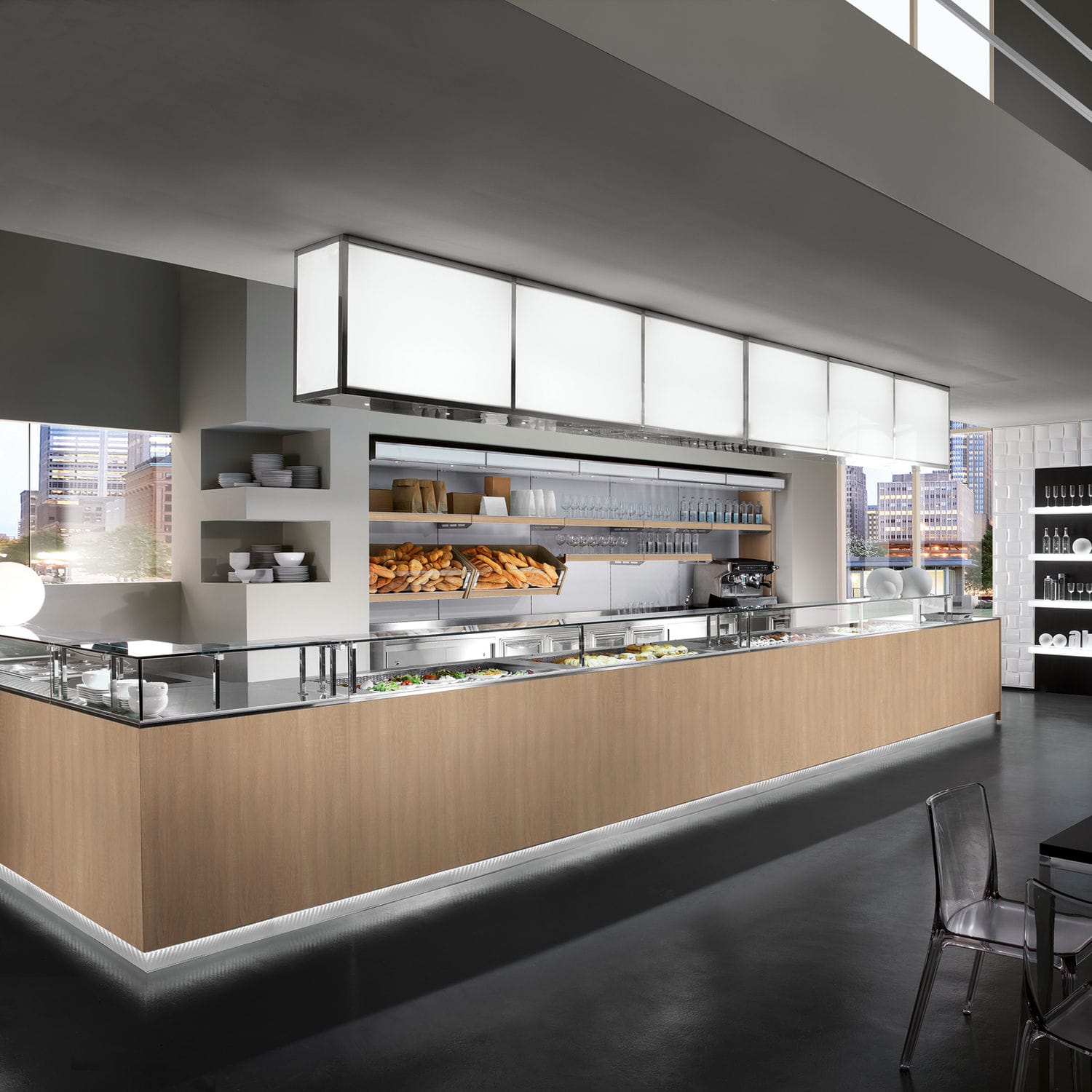 Mostrador de bar - MULTIFOOD - Frigomeccanica - de madera / de acero ...