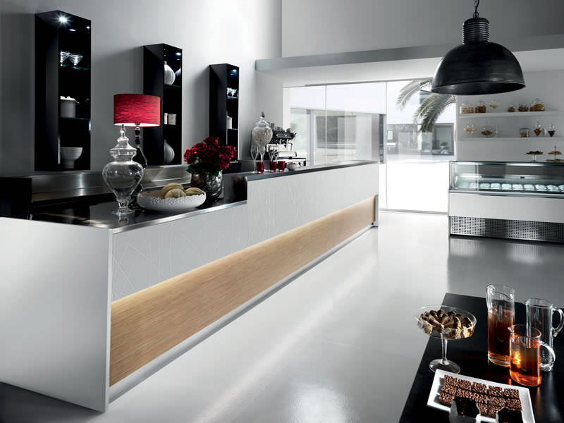 Mostrador de bar / de vidrio / de madera / recto - STUDIO 12 ...