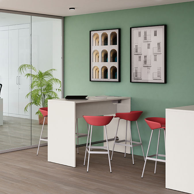 Mesa alta contemporánea - POP PANEL - Frezza - de melamina / con base ...