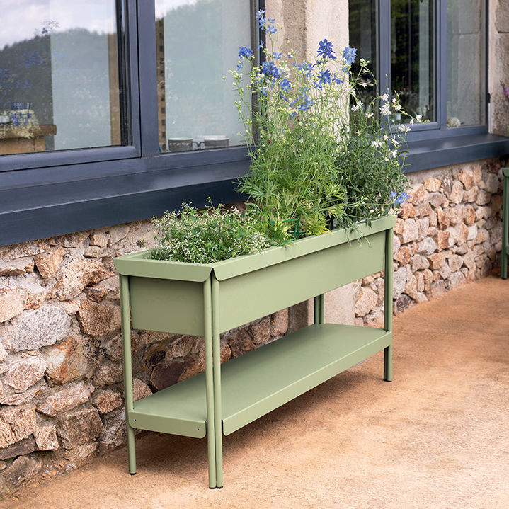 Jardinera de acero - TERRAZZA - FERMOB - de chapa de acero / rectangular / de altura