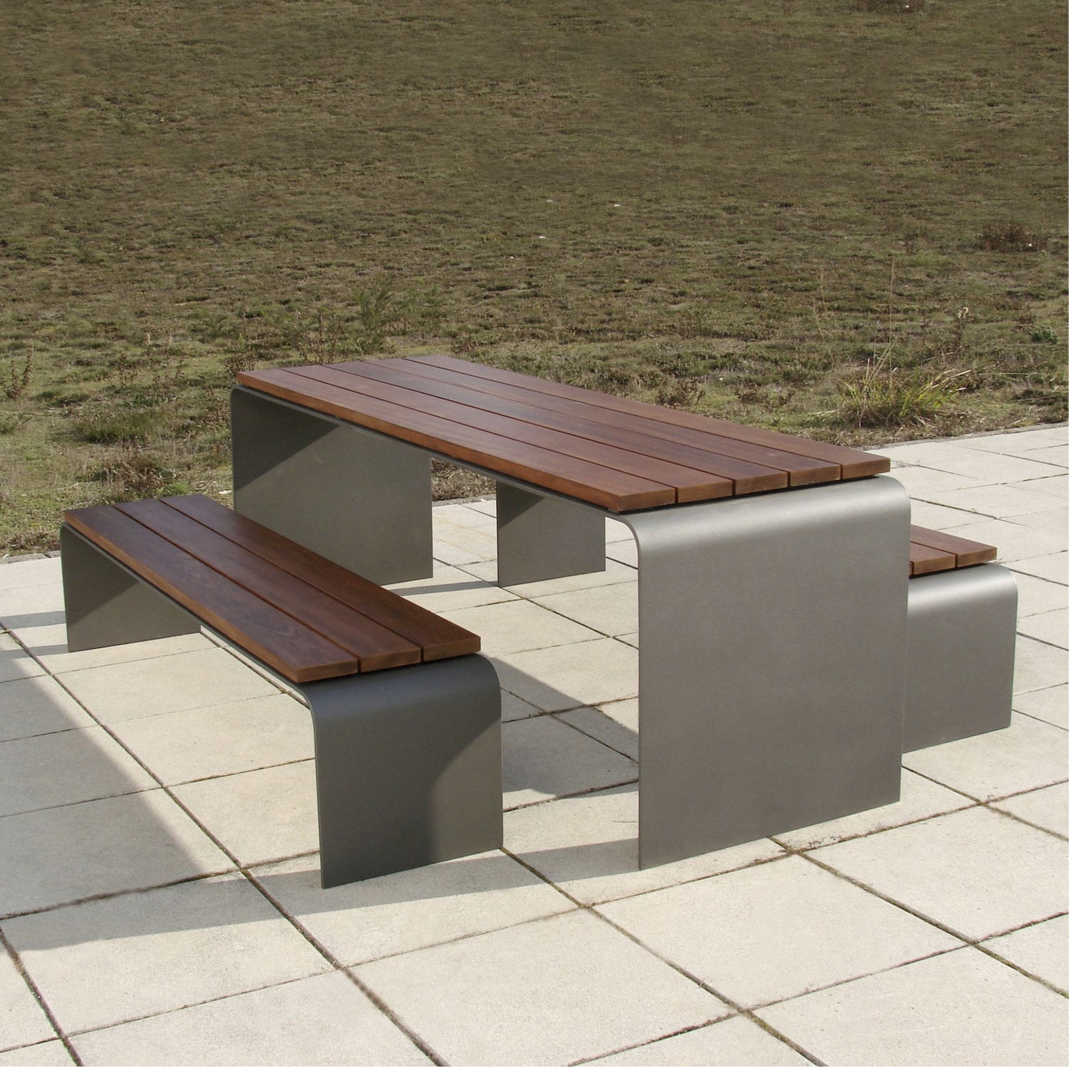 Conjunto de mesa y banco contemporáneo - Arc - LARUS DESIGN - de madera ...