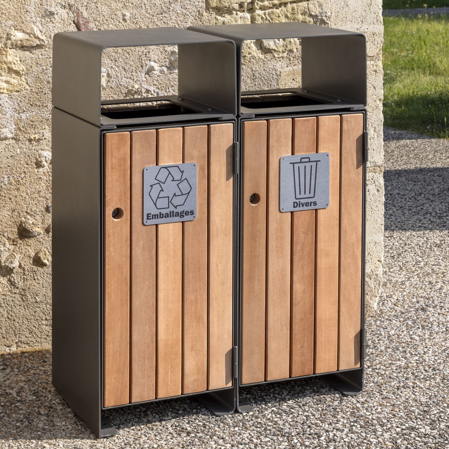 Cubo de basura público - OCÉAN - Concept Urbain - de acero galvanizado ...