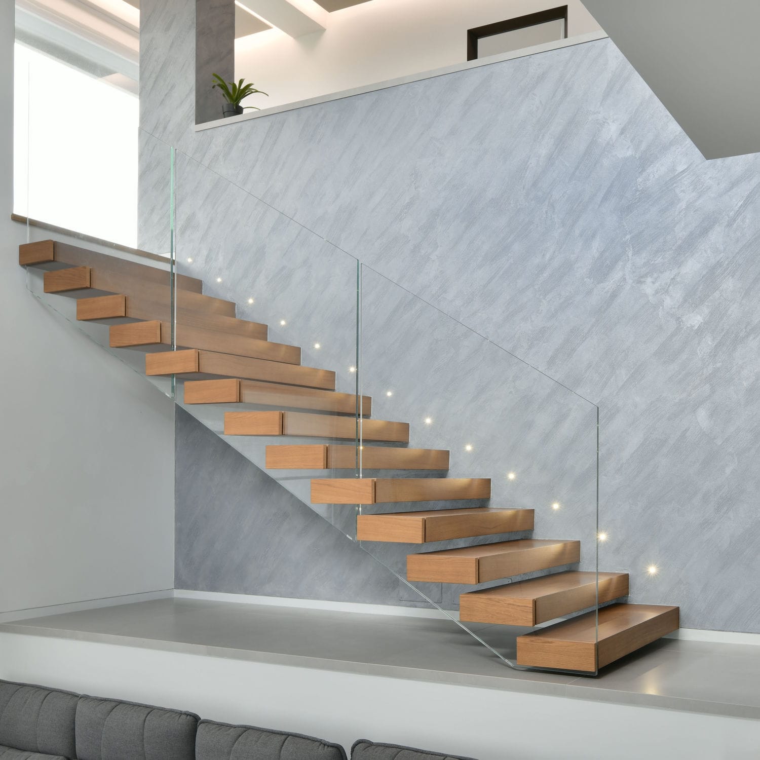 Escalera recta - MANHATTAN - TECNOSCALE - con peldaños de madera / para uso residencial ...