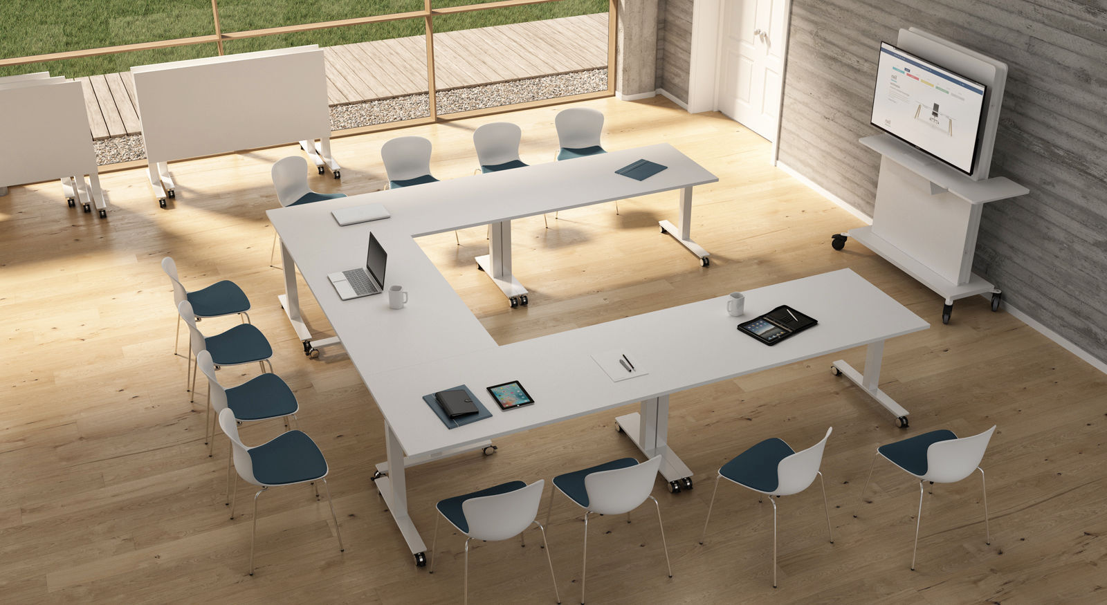 Mesa de reuniones contemporánea - WINGLET - Bralco - de roble / de ...