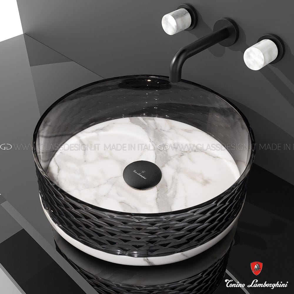 Lavabo sobre mueble - MARMOFUSION - GLASS DESIGN Srl - de mármol / de ...
