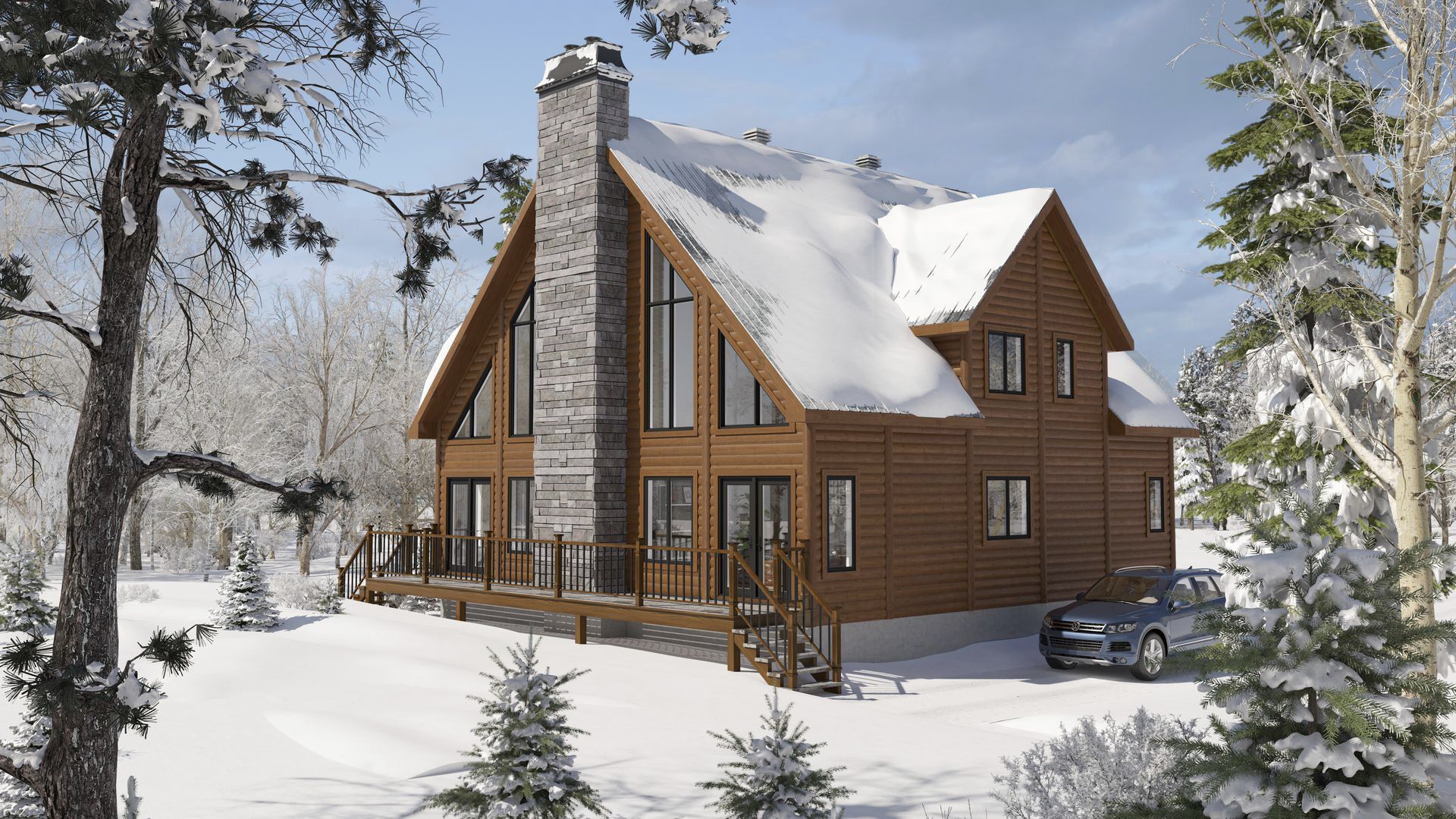 Casa de madera apilada - Colorado - TIMBER BLOCK - contemporánea ...