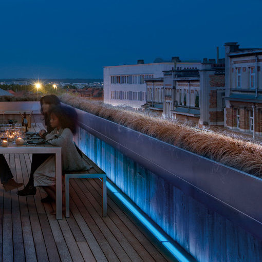 Tarima de exterior de polietileno - BOARD 100 - B-FIX - con luz LED