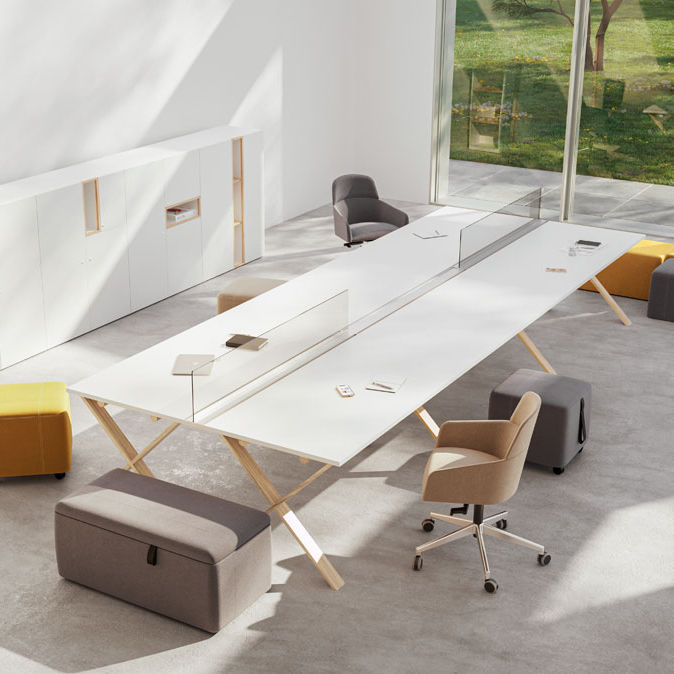 Mesa de reuniones contemporánea - TX - FAMO - de madera / con base de ...